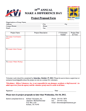 Fillable Online killeentexas MADD Proposal form.pdf Fax Email Print ...