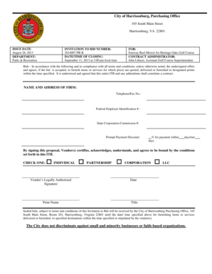 Fillable Online harrisonburgva Fairway Reel Mower ITB - City of Harrisonburg - harrisonburgva ...