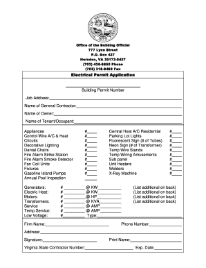 Fillable Online herndon-va Electrical Permit bApplicationb Building ...