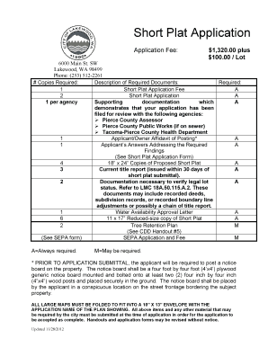 Fillable Online Short Plat App - City of Lakewood Fax Email Print ...