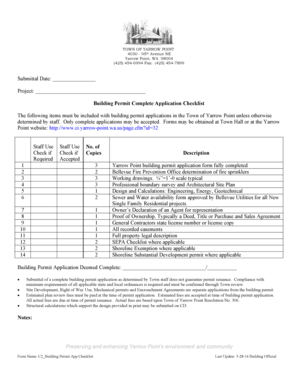 Fillable Online Complete Building Permit Application Checklist 6-4-13 ...