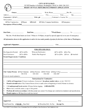 Fillable Online Right-of-Way Disturbance Permit Application.doc. Image ...