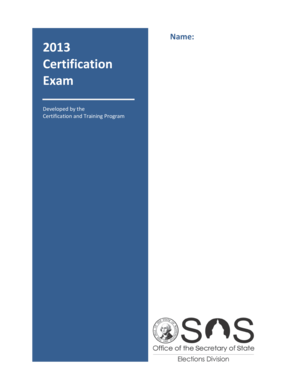 Fillable Online sos wa Name: 2013 Certification Exam - Washington ...