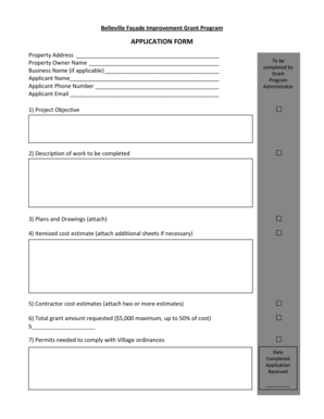 Fillable Online Facade Improvement Grant Application Form Fax Email Print - pdfFiller