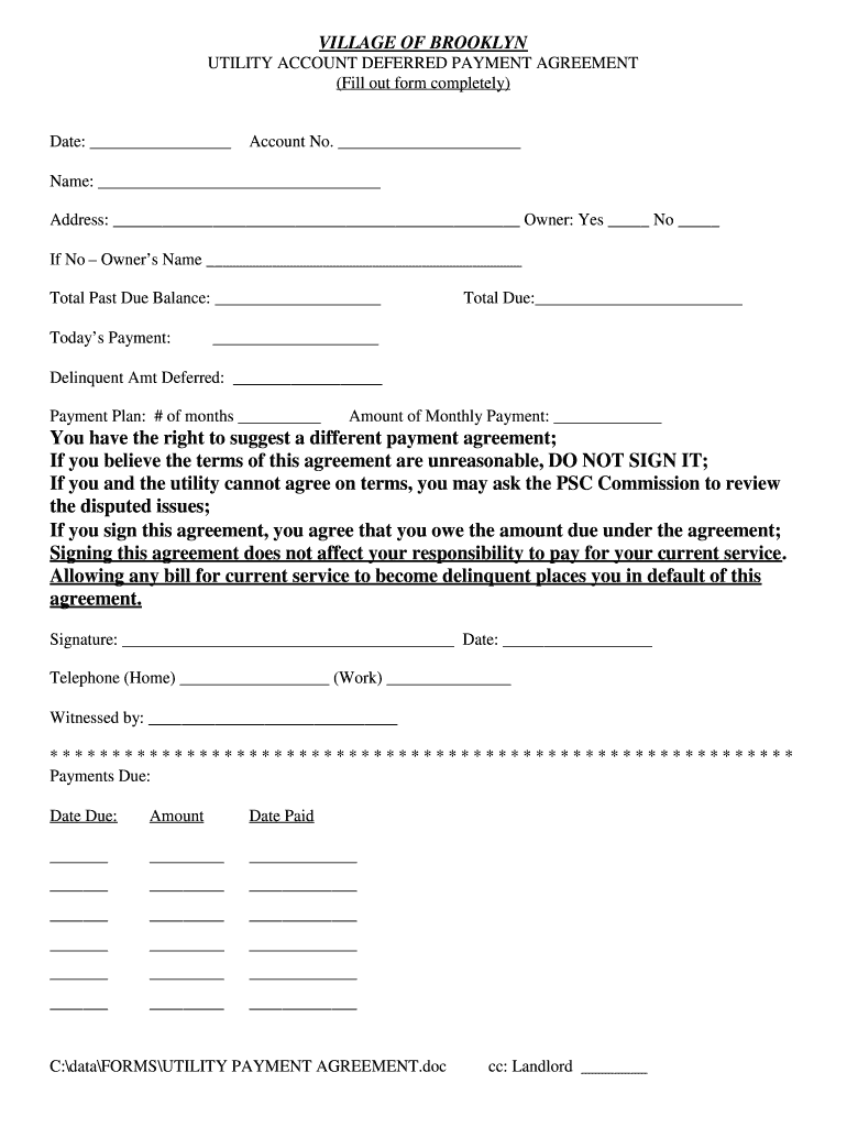 Payment Deferral Agreement Template Fill Online Printable Fillable Payment Deferral Agreement Template Fill Online Printable Fillable
