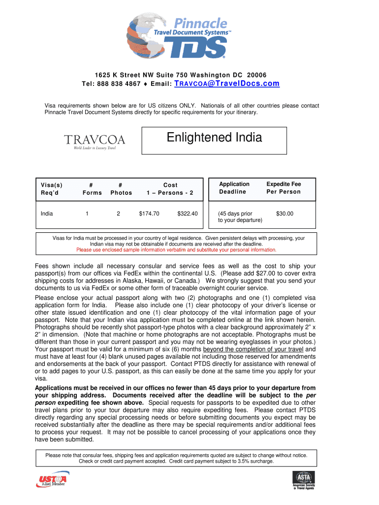 Fillable Online India Visa Application Fax Email Print - pdfFiller