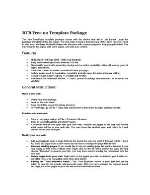 Fillable Online faculty bus oregonstate RTB Free 02 Template Package ...