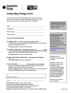 Fillable Online United Way Pledge Form Fax Email Print - pdfFiller