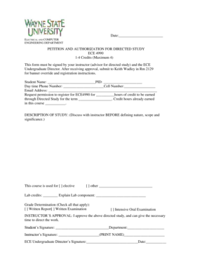 Fillable Online engineering wayne Directed Study Form - engineering wayne Fax Email Print ...