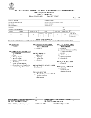 Fillable Online State of CO - School Inspection Report Fax Email Print ...