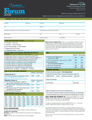 Fillable Online Submit one form per person (form may be ... - College ...