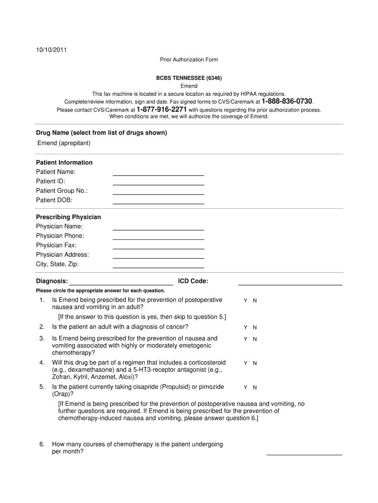 Fillable Online BCBS TENNESSEE (6346) Fax Email Print - pdfFiller