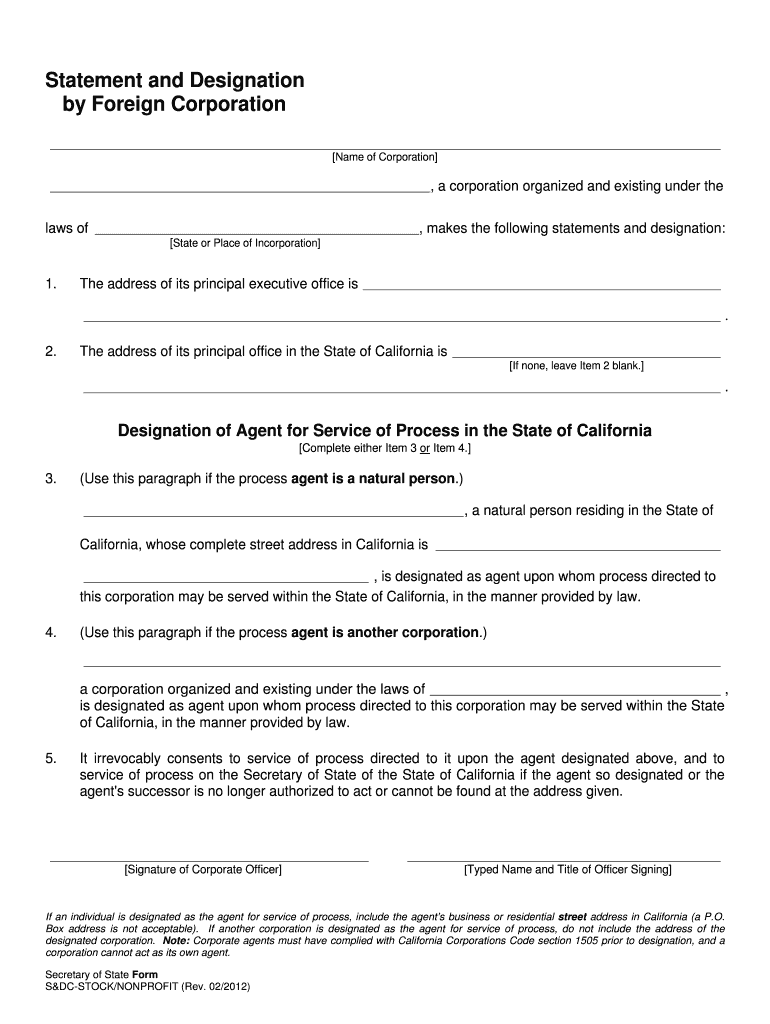 Fillable Online Requirements for Qualification of Foreign Stock ...