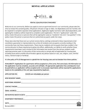 Fillable Online RENTAL QUALIFICATION STANDARDS Fax Email Print - pdfFiller