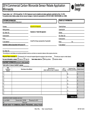 Fillable Online CNP 1207. Commercial Carbon Monoxide Controls Rebate ...
