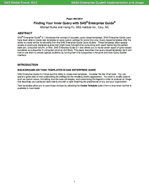 Fillable Online Finding Your Inner Query with SAS Enterprise Guide Fax ...