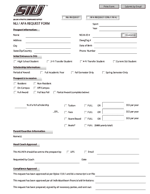 Fillable Online NLI / AFA Request Form Fax Email Print - pdfFiller