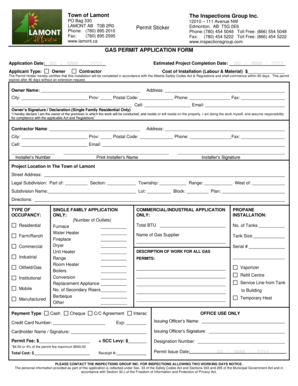 Fillable Online GAS PERMIT APPLICATION FORM Town of Lamont ... - Amazon ...