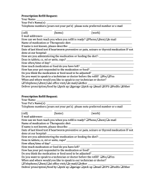 Fillable Online Prescription Refill Request - bsmallanimalclinicb Fax ...