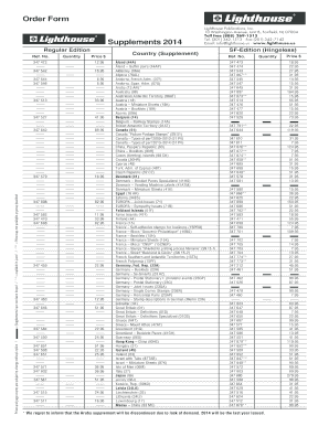 Fillable Online lighthouse Order Form Supplements 2014 Email ...