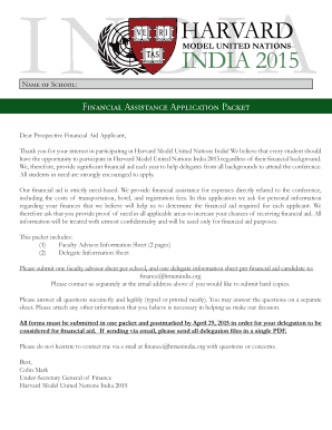 Fillable Online hmunindia Financial Assistance Application Packet Fax ...