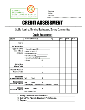Fillable Online creditbuildersalliance Glossary of Credit Terms for ...
