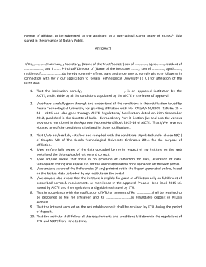 Fillable Online Format of affidavit to be submitted by the applicant on ...