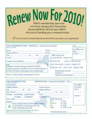 Fillable Online tanys TANYS membership year now - tanys Fax Email Print - pdfFiller