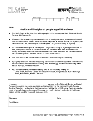 Fillable Online elsa-project ac W4 NHSCR Consent Formdoc - elsa-project ...