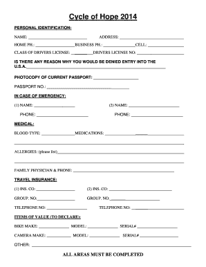 Fillable Online PERSONAL IDENTIFICATION Fax Email Print - pdfFiller