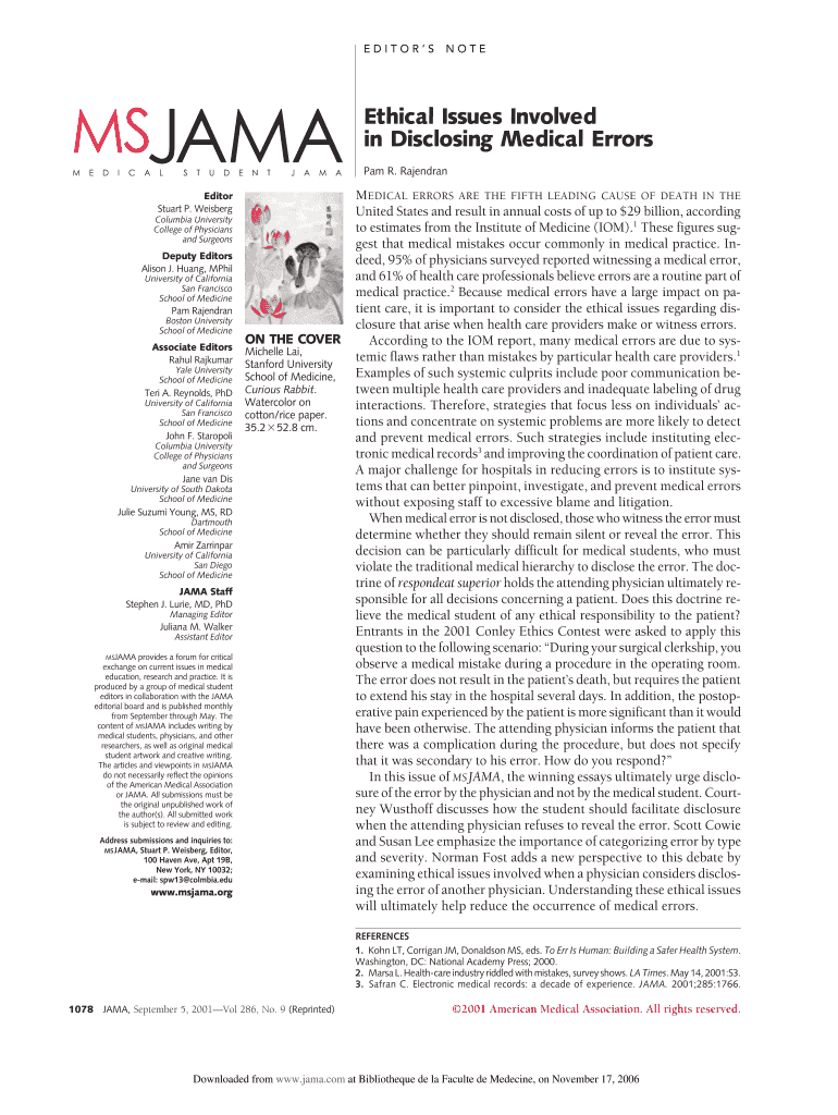 Fillable Online Ethical Issues Involved Fax Email Print - pdfFiller