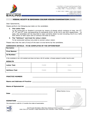 Fillable Online SK09 Visual acuity - South African bSailingb Fax Email ...