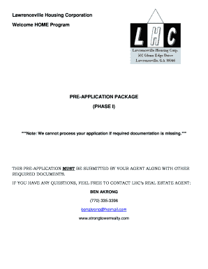 Fillable Online lawrencevilleha Lawrenceville Housing Corporation ...