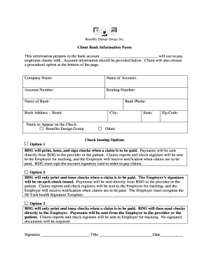 Fillable Online Client Bank Information Form ...