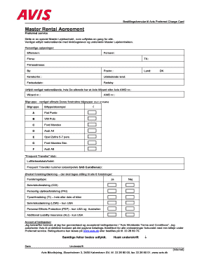 Fillable Online avis Bestillingsformular til Avis Preferred Charge Card ...