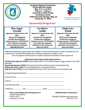 Fillable Online Sponsorship Pledge Form Fat Albert Flight Line 5000 ...
