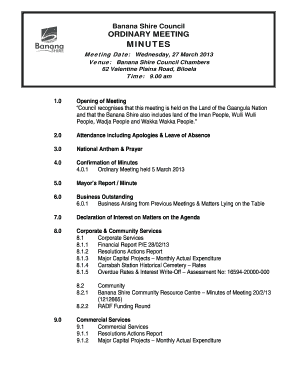 Fillable Online Attendance including Apologies & Leave of Absence Fax ...