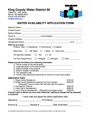 Fillable Online WATER AND SEWER AVAILABILITY INFORMATION Fax Email ...