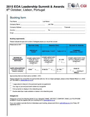 Fillable Online Booking requirements Fax Email Print - pdfFiller