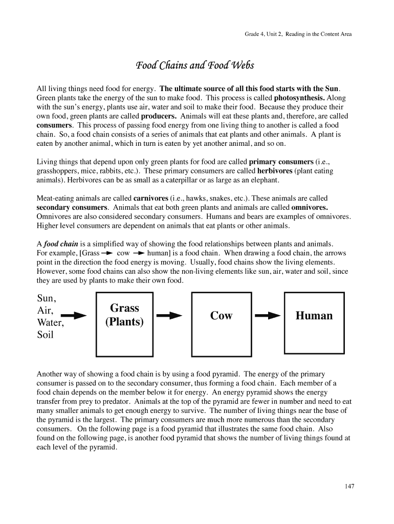 Fillable Online markkeppelelementary Food Chains and Food Webs - Keppel ...