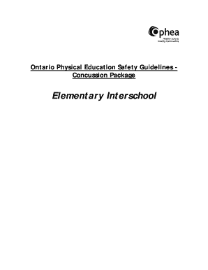 Fillable Online safety ophea Elementary Interschool - Ontario Physical ...