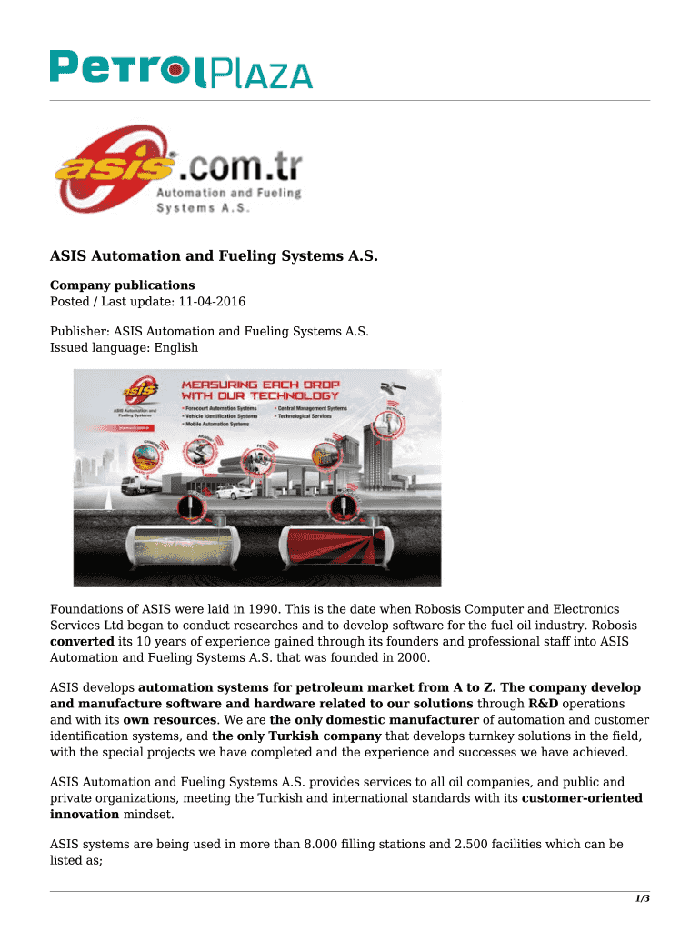 Fillable Online ASIS Automation and Fueling Systems AS Fax Email Print ...