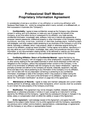 Fillable Online Professional Staff Member Proprietary Information ...