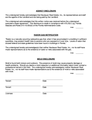Fillable Online Radon / Mold Disclosure - Panama City Real Estate Fax ...
