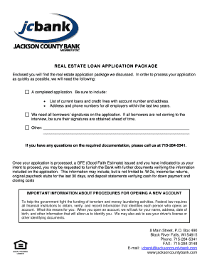 Fillable Online NEW REAL ESTATE LOAN APPLICATION PACKAGE checklist12 09 ...