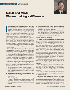 Fillable Online old nalc May - NALC and MDA: We are making a difference ...