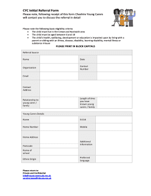 Fillable Online CYC Initial Referral Form Fax Email Print - pdfFiller