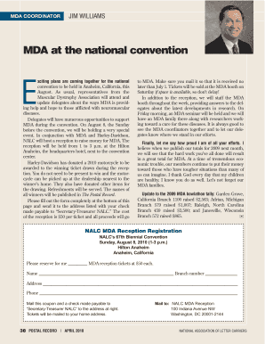 Fillable Online old nalc MDA at the national convention E - National ...