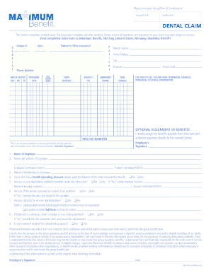 Fillable Online tlpresources STANDARD DENTAL CLAIM FORM - tlpresources ...