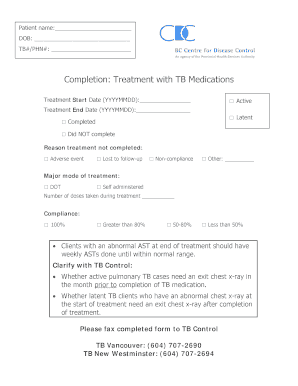 Fillable Online Directly Observed Therapy DOT bManualb for Tuberculosis ...
